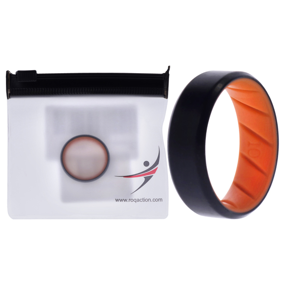 ROQ | Accessories | Silicone Wedding Br 8mm Edge Ring Orangeblack By ...